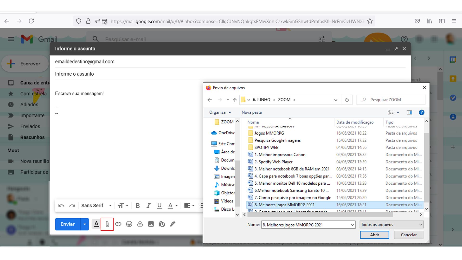 Como Enviar E mail Com Texto Foto Documentos E Mais